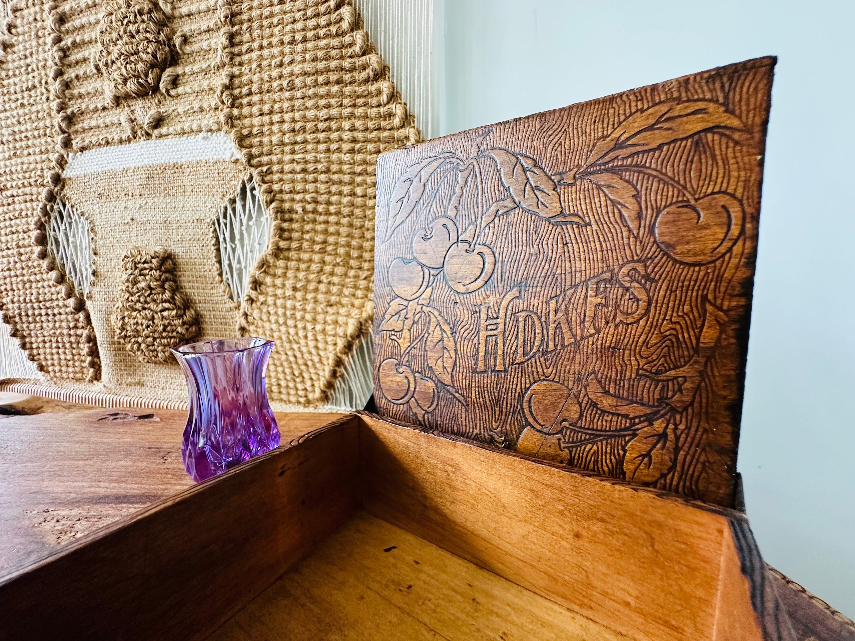 Antique Wooden Vintage Box Storage Jewelry Trinket Cigar Wizard ...