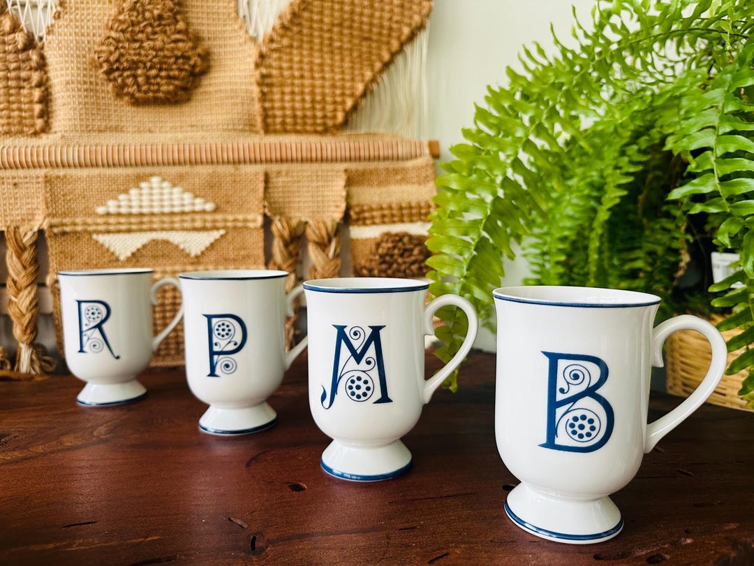 1970's | Art Nouveau Styling | Letter | Monogram | Footed | Pedestal ...