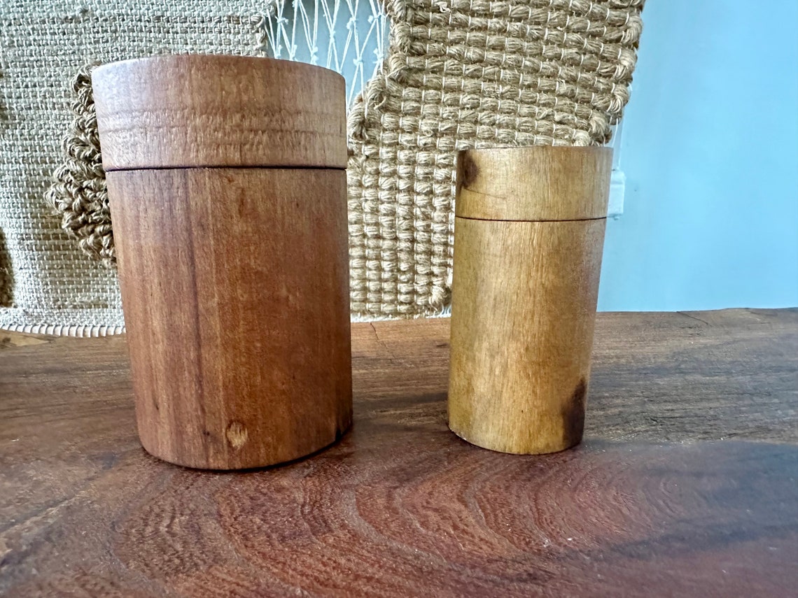 Antique Treenware Treen Turned Wood Containers Cylinders Storage ...