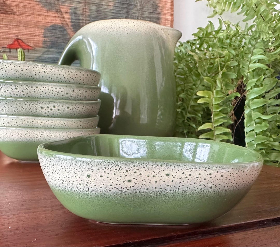 Vintage | Tamac Pottery | Frosty Pine | MCM | Berry Dessert Bowl ...