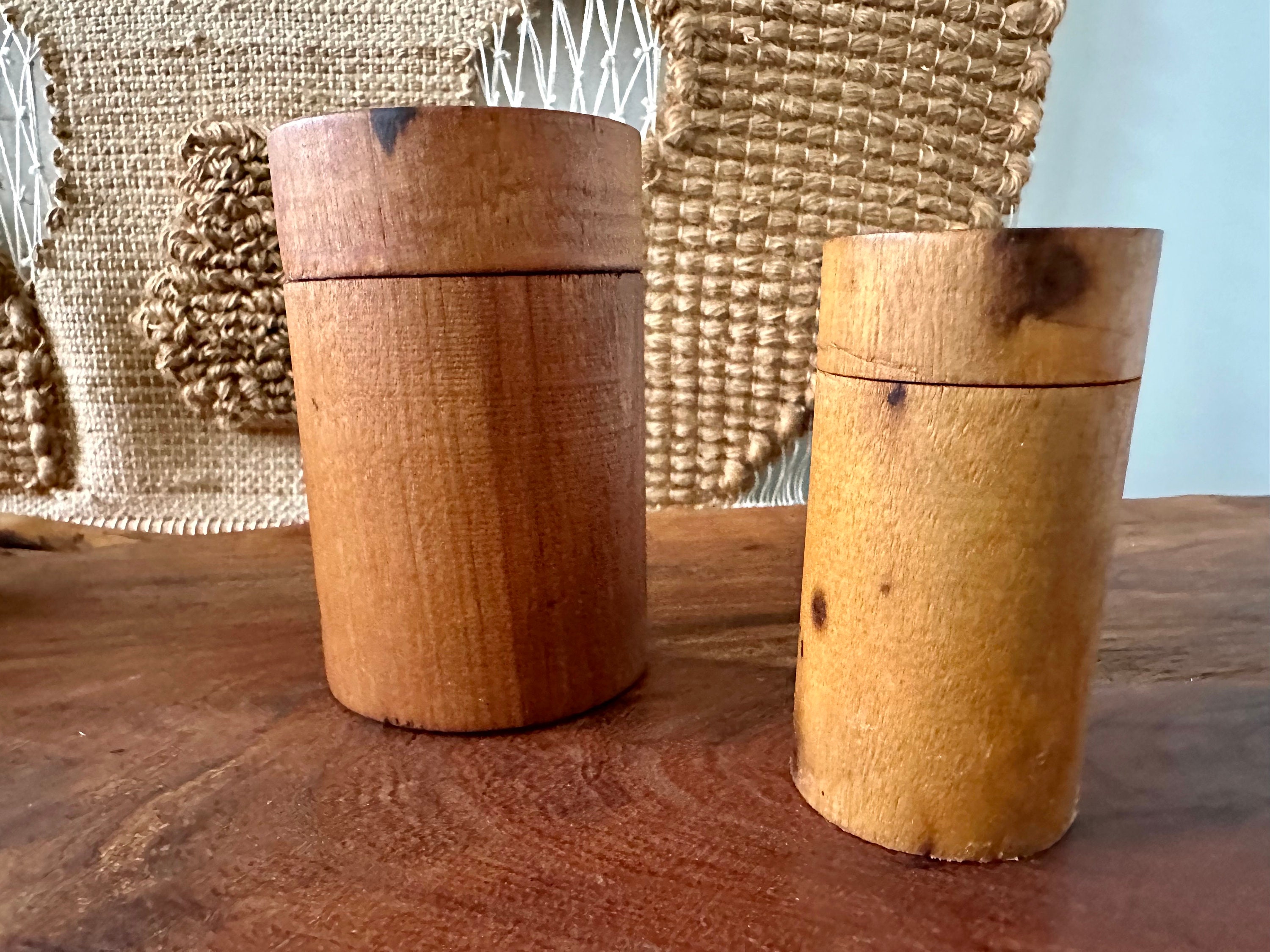 Antique Treenware Treen Turned Wood Containers Cylinders Storage ...