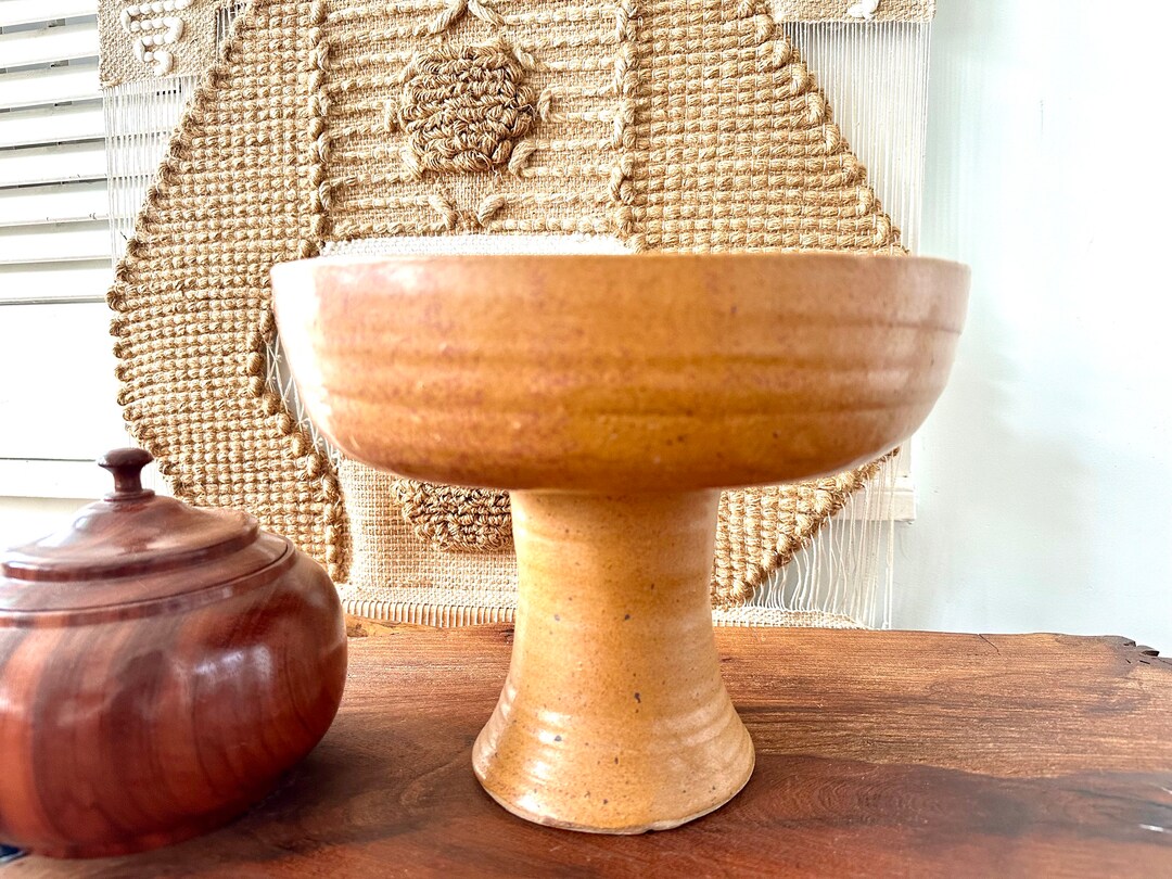 Beautiful | Very Large | Handmade | Pottery | Compote | Footed | Bowl ...