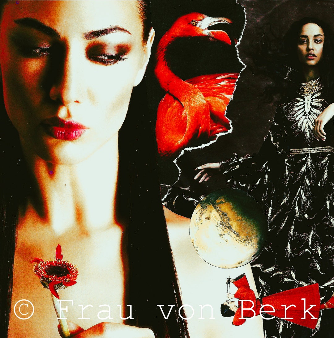 Mysterious Places Art Collage Cut and Glued Handmade - Etsy