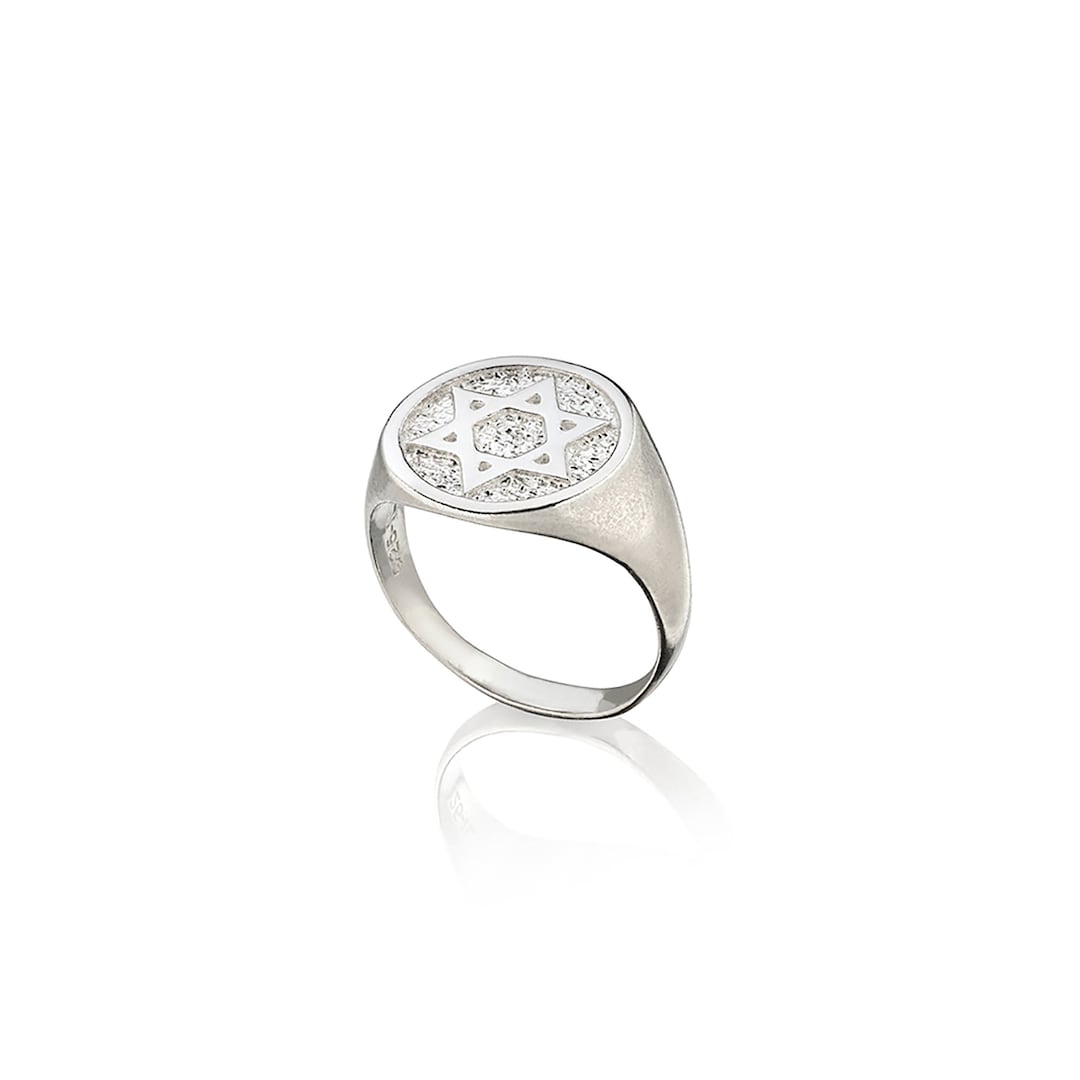 SUPPORT ISRAEL, Star of David Ring, Sterling Silver Signet Ring, Jewish ...