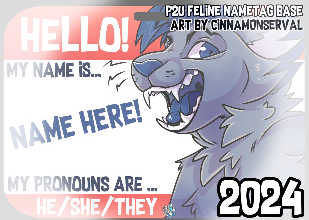 2024 Feline Nametag Base - Etsy