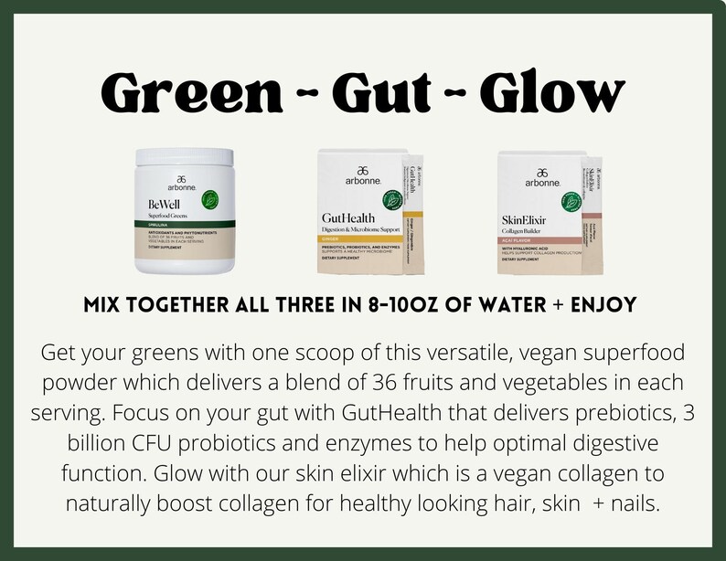Arbonne Green Gut Glow Sample Card - Digital Download - Etsy