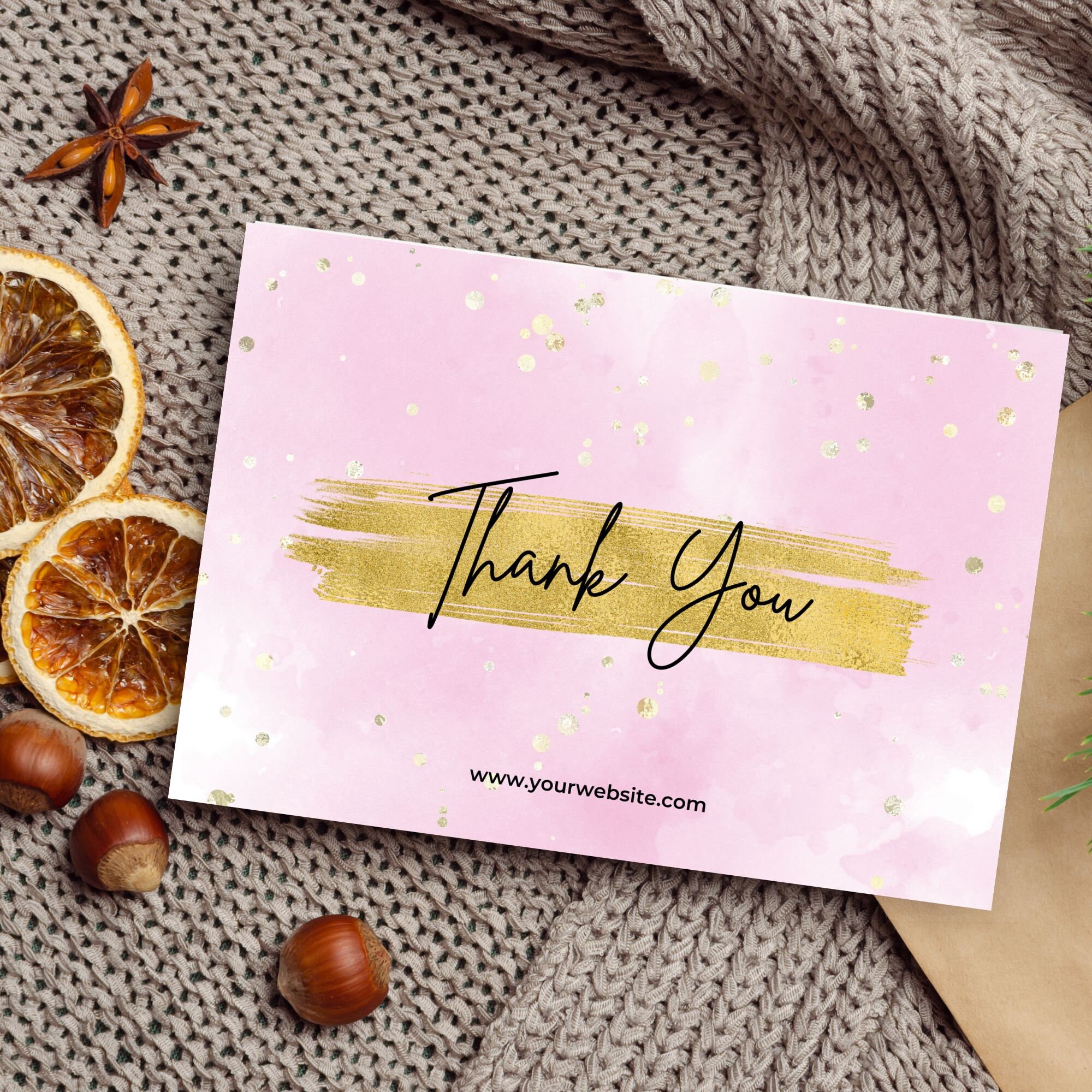 Thank You Card Template, Thank You Insert, Canva Thank You Template ...
