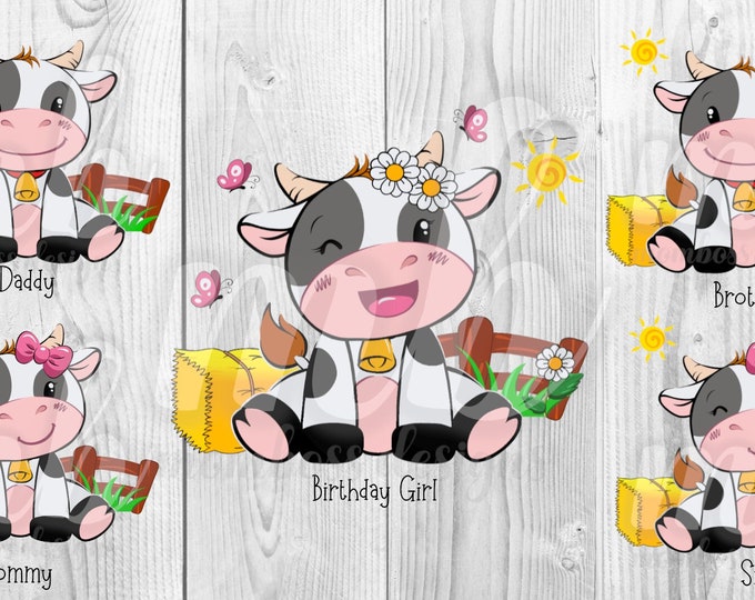 Cute Cow Birthday Png, Dad Cow Birthday Png, Cute Cow Dad Birthday Png ...