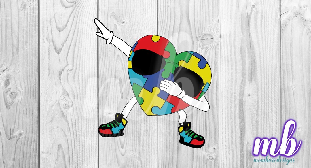 Dabbing Puzzle Heart - PNG - DIGITAL - Etsy