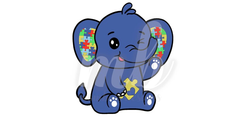 Autism Elephant PNG - Etsy