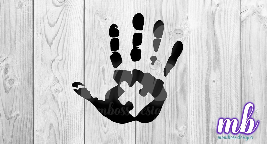 Puzzle Hand Print - PNG - SVG - Etsy