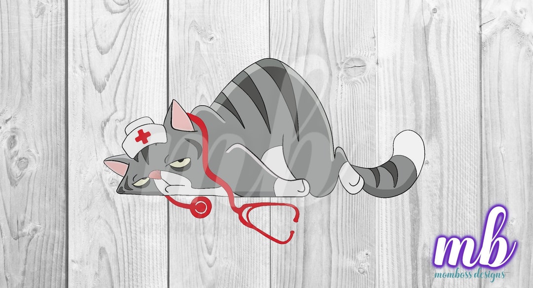 Nurse Cat - PNG - Etsy