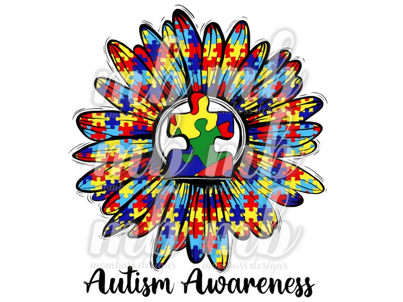 DIGITAL PNG Autism Awareness Flower - Etsy