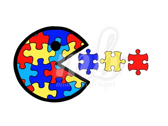 Autism Pac-man SVG PNG - Etsy
