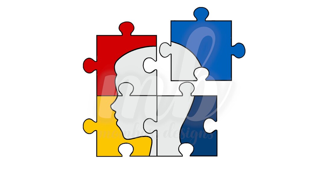 Autism Head Puzzle PNG SVG - Etsy