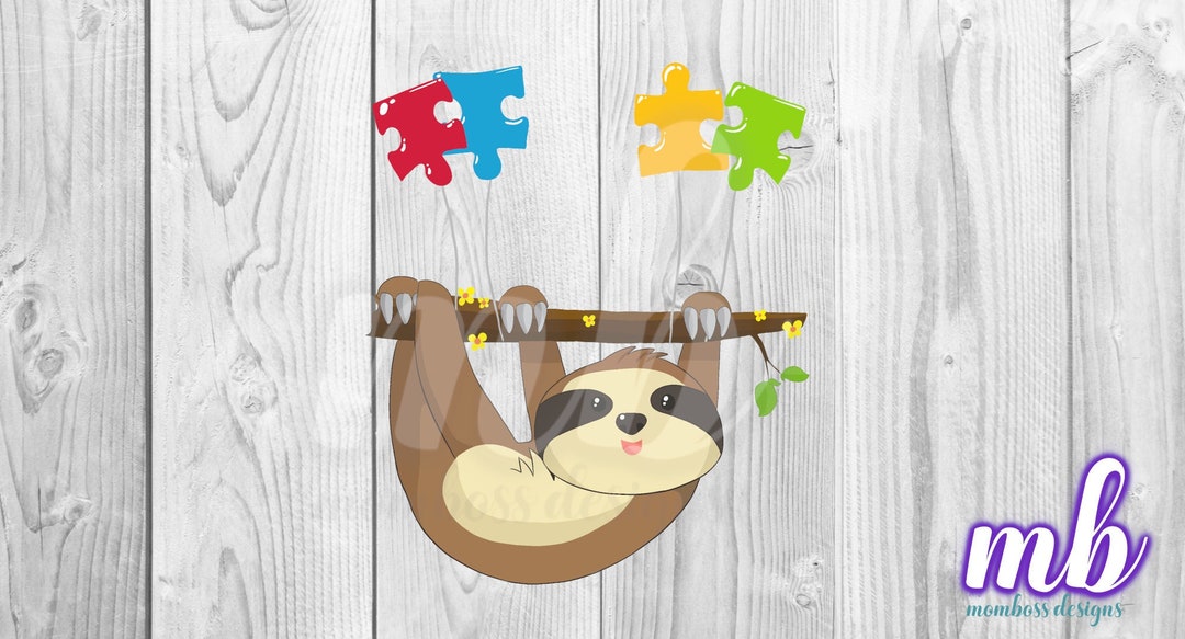 Autism Puzzle Sloth - DIGITAL - PNG - Etsy
