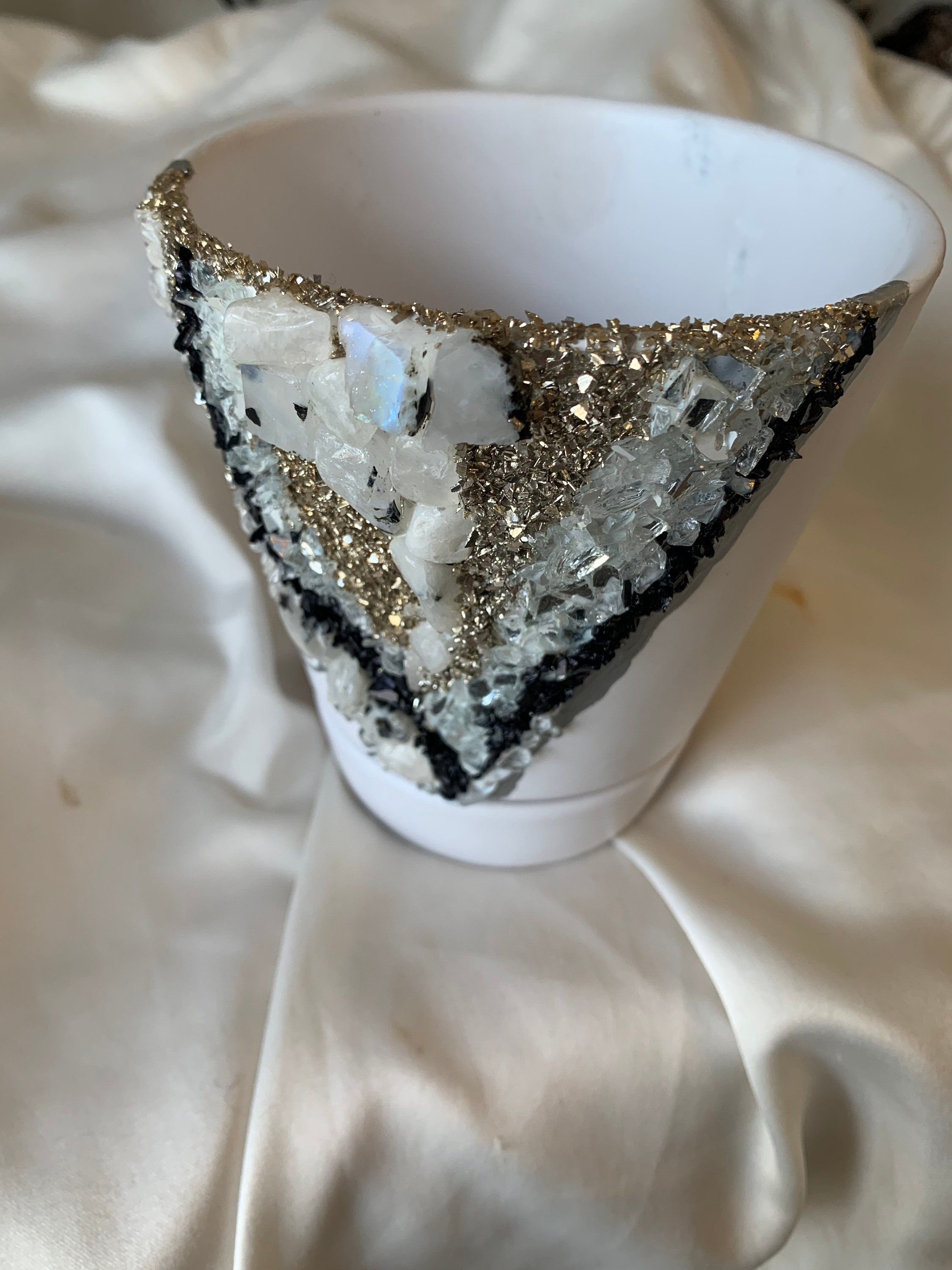 Custom Ceramic Geode Planters With Genuine Crystals - Etsy