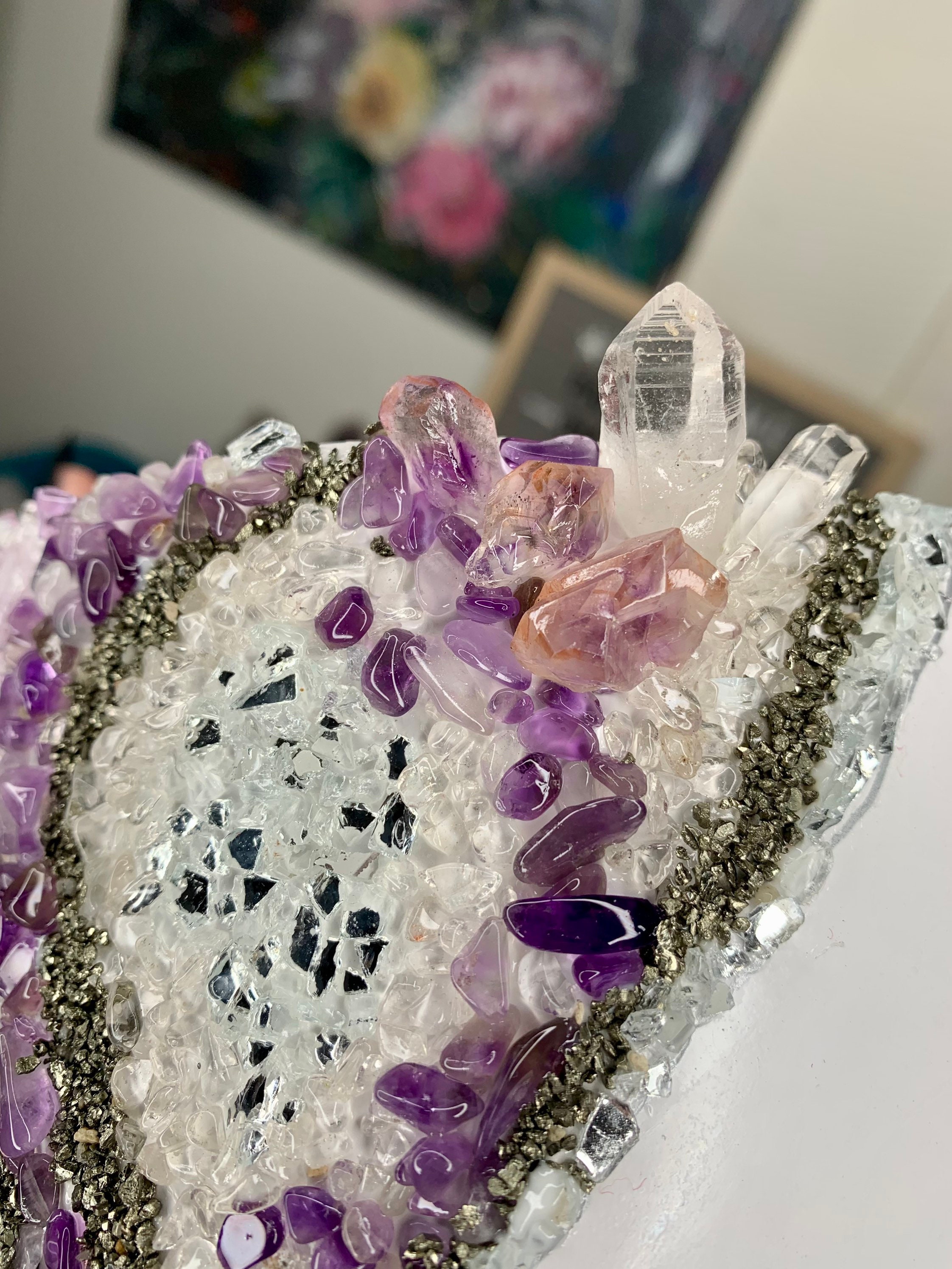 Custom Ceramic Geode Planters With Genuine Crystals - Etsy