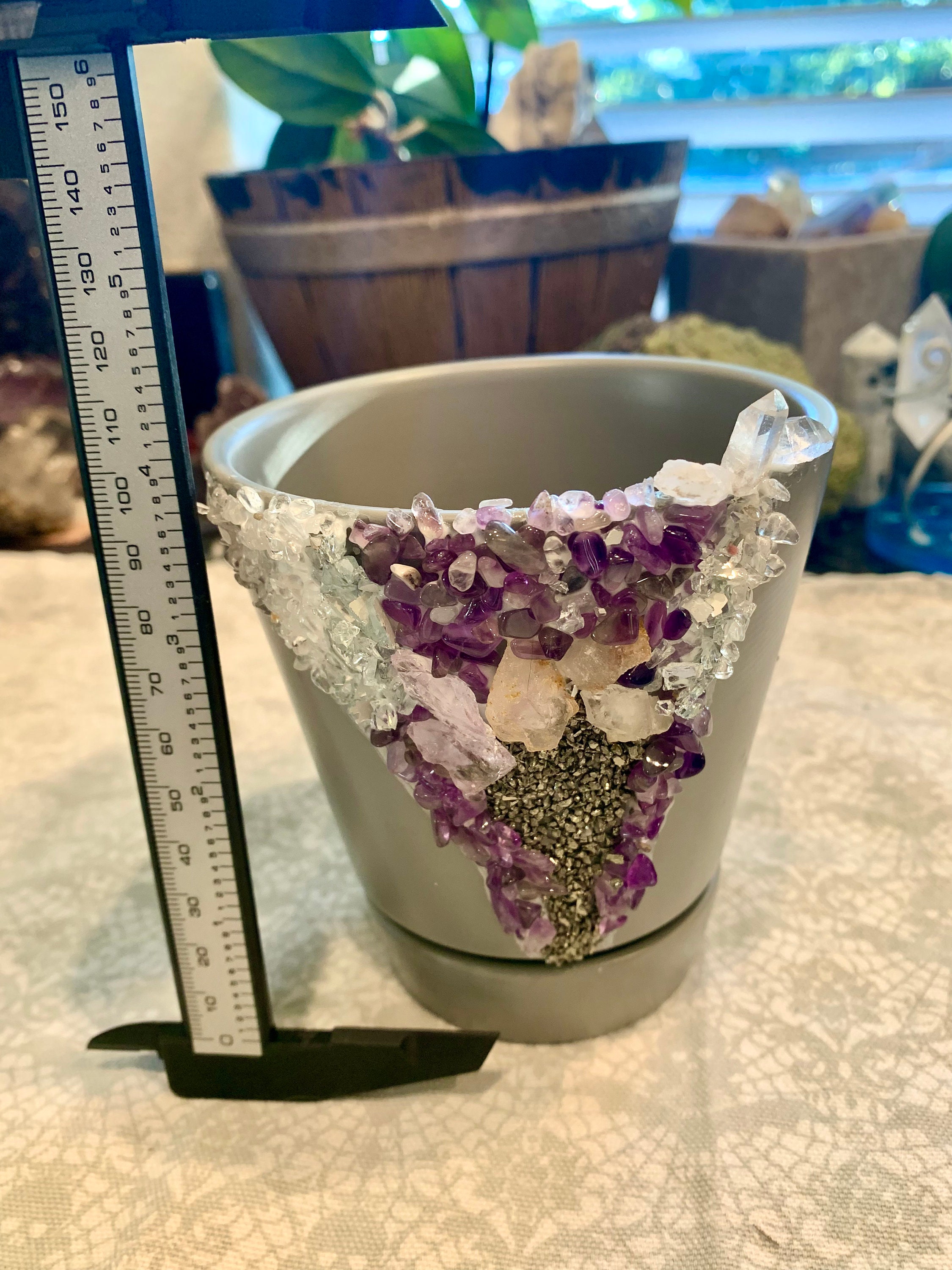 Custom Ceramic Geode Planters With Genuine Crystals - Etsy