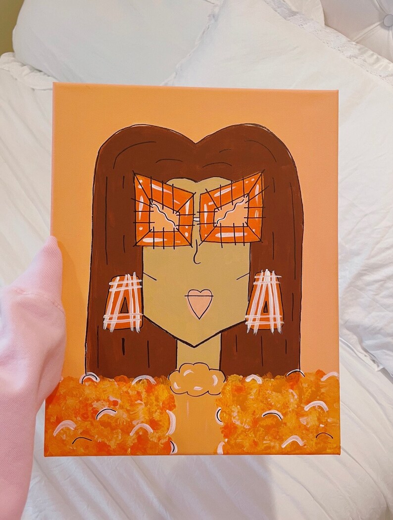 Preppy Girl Canvas Painting - Etsy