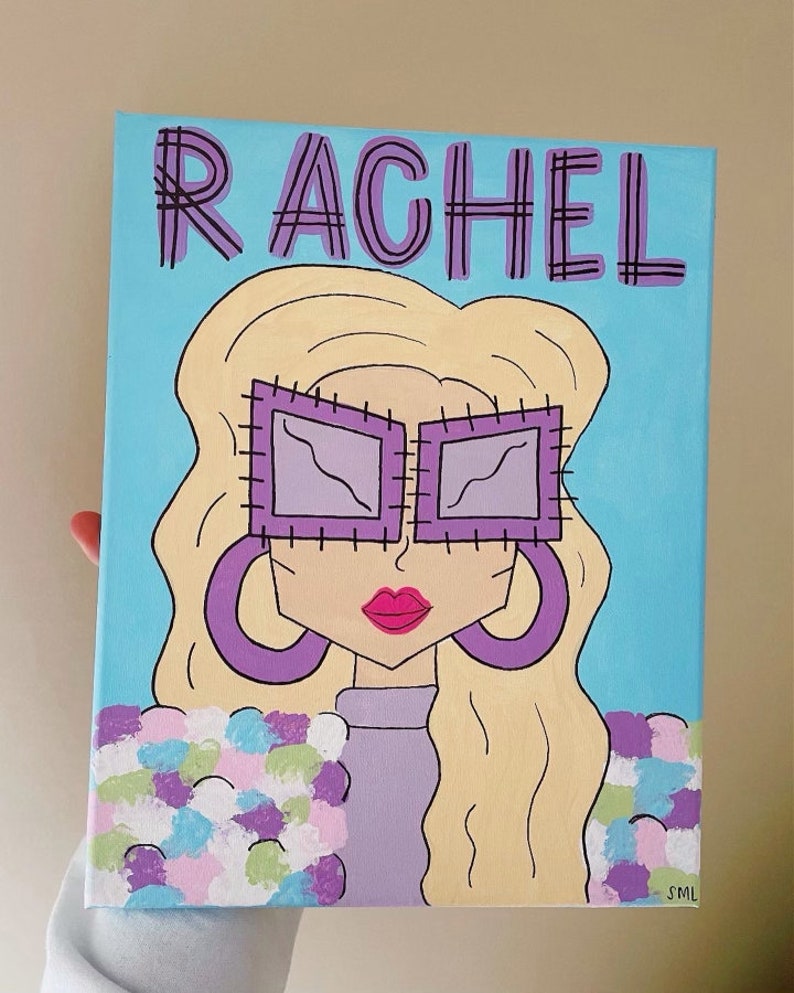 Preppy Girl Canvas Painting - Etsy