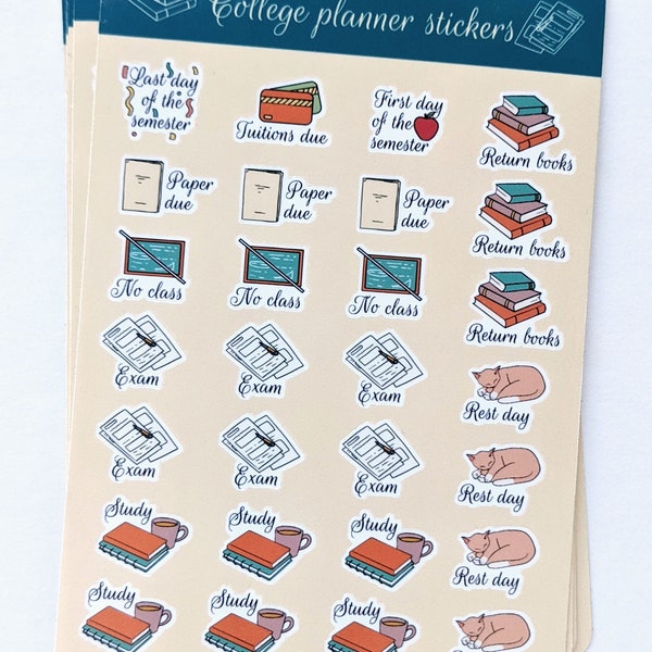 College Planner Stickers - Etsy