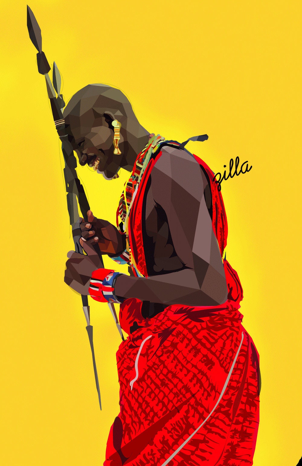 African Art Print - Digital Download - Wall Print - Home Decor - Masai ...