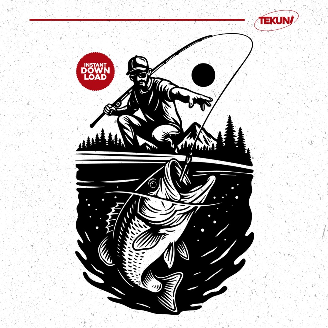 Bass Fishing SVG, Reel Dad Fisherman Cut File (digital Download) - Etsy