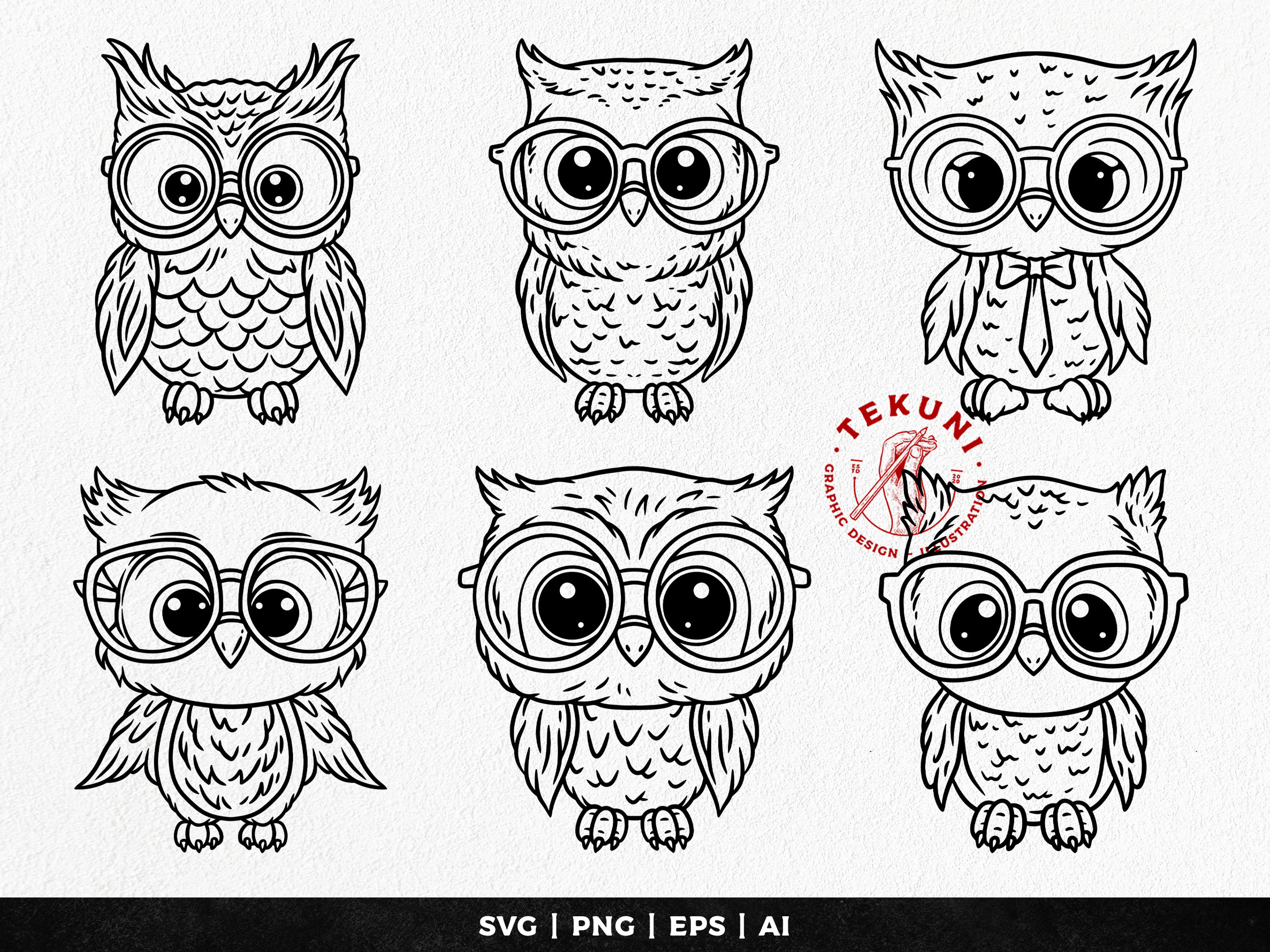 Owl Svg Files for Cricut, Cute Owl With Glasses SVG, Owl SVG Bundle ...