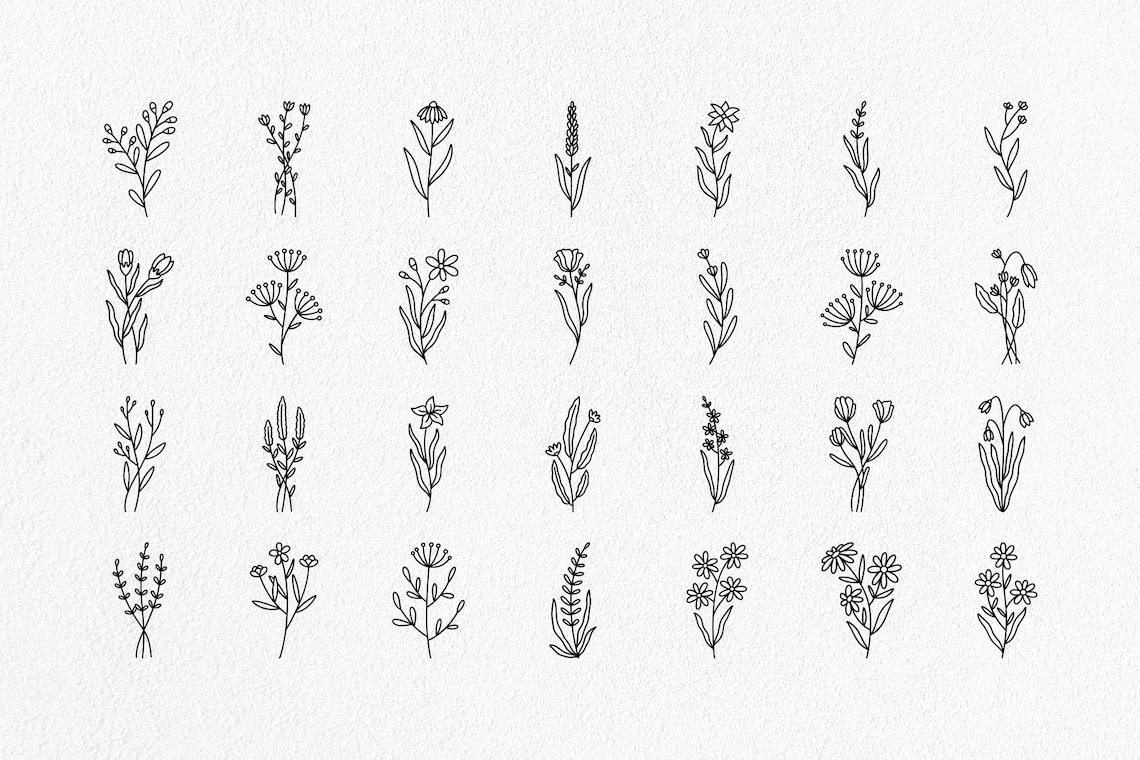 Wildflower Icon Pack, Plants Icon Instant Download - Etsy