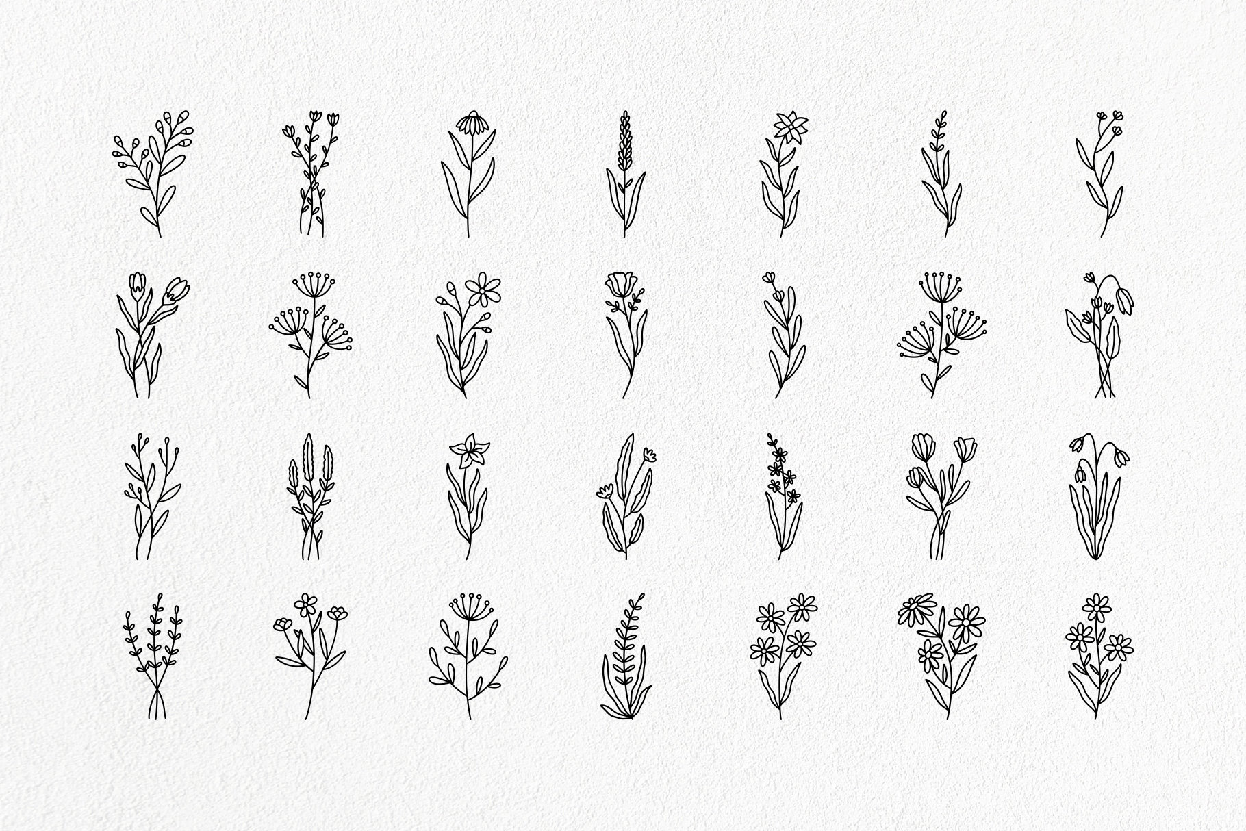 Wildflower Icon Pack, Plants Icon Instant Download - Etsy