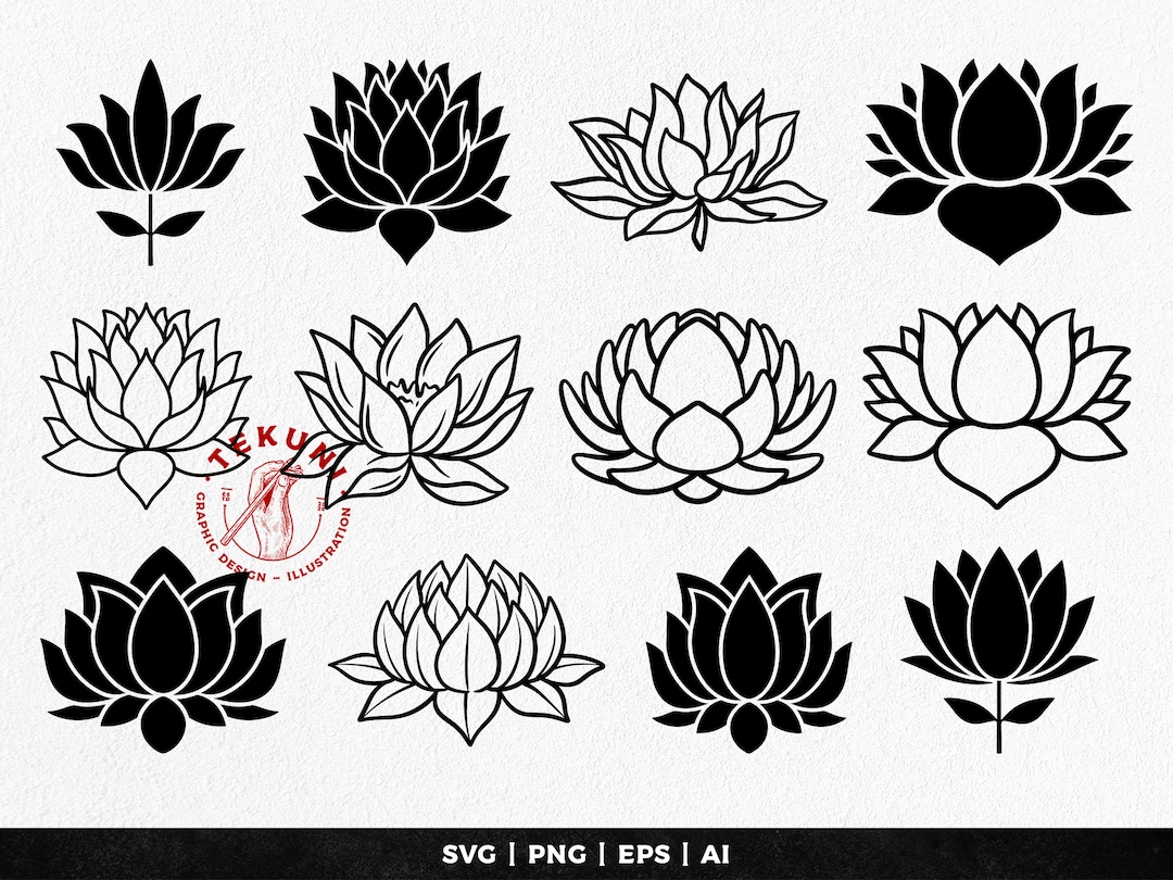 Lotus Flower Svg Bundle - Instant Download - Etsy