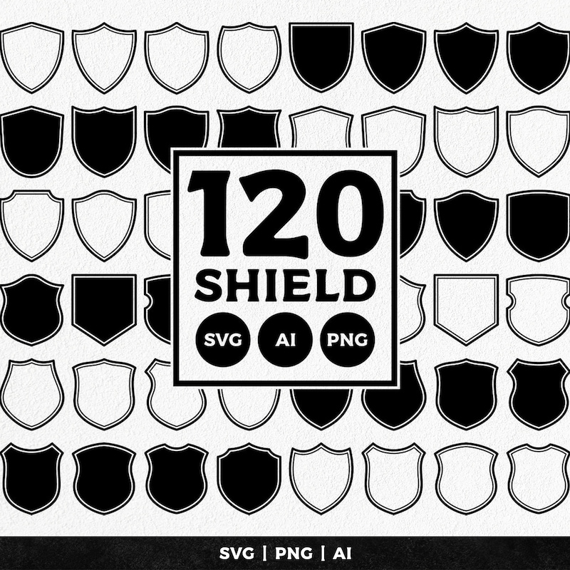 Shield Outlines Svg - Etsy