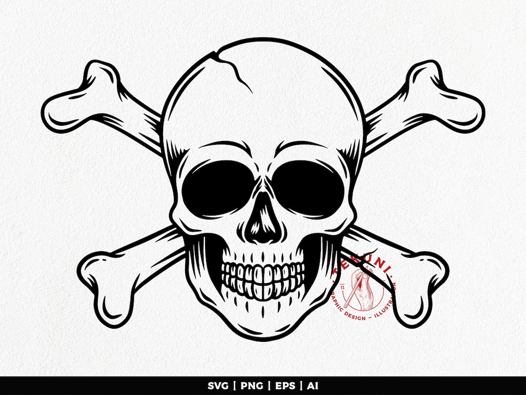 Skull and Crossbones SVG: Vector Clipart (digital Download) - Etsy