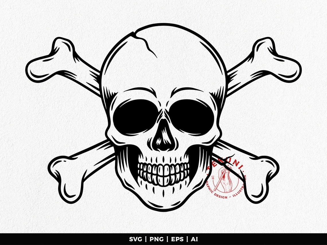 Skull and Crossbones SVG: Vector Clipart (digital Download) - Etsy