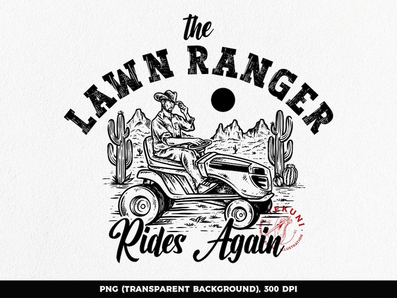 The Lawn Ranger Rides Again Png, Vintage, Retro, Png File for ...