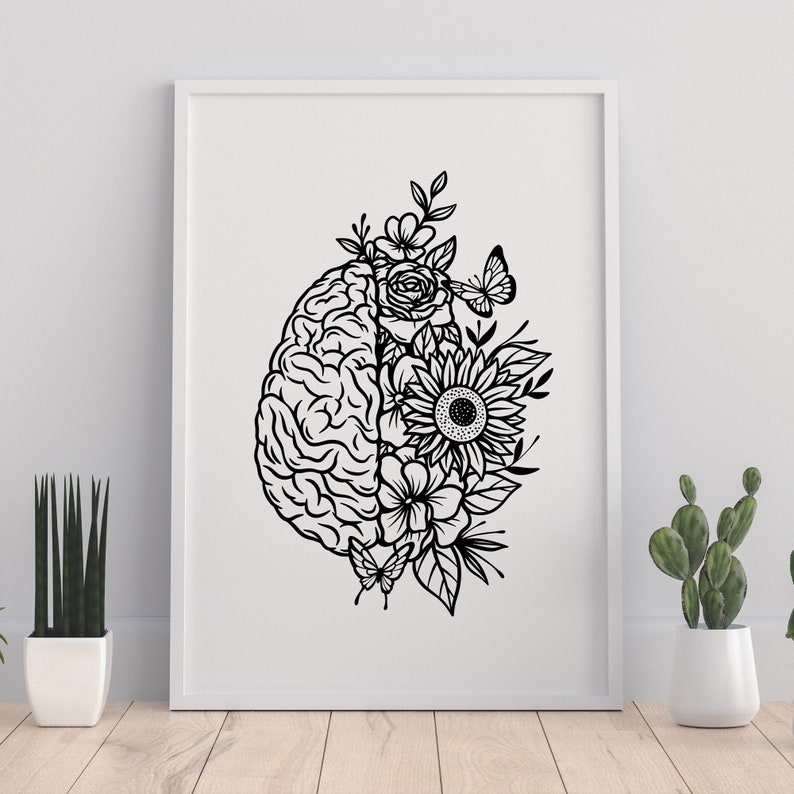 Flower Brain SVG Instant Download - Etsy