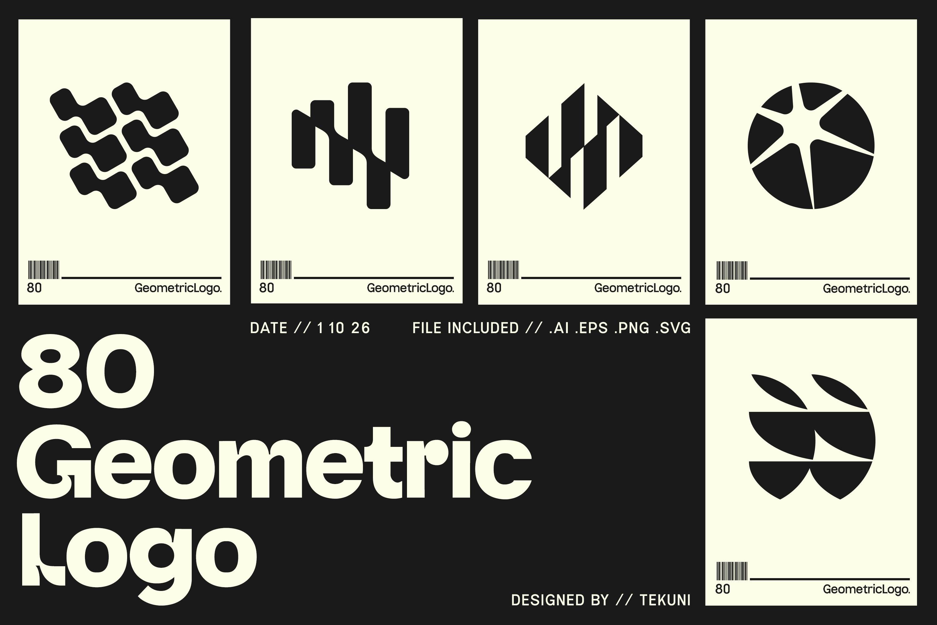 80 Geometric Logo Bundle: Modern Abstract Design (digital Download) - Etsy