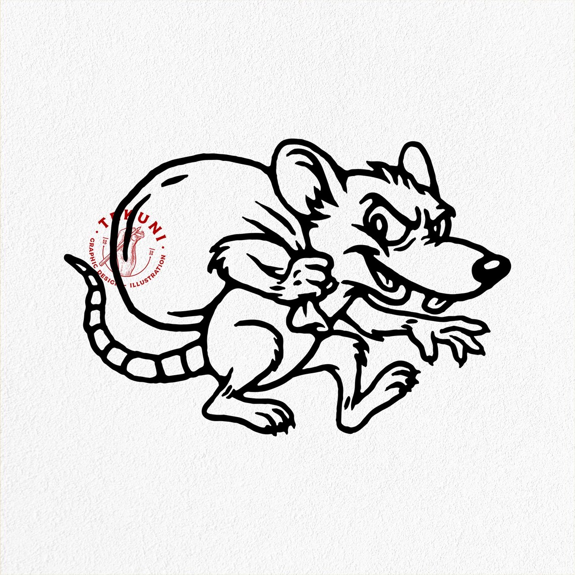 Thief Rat Cartoon Mascot | Vintage Sneaky Rodent Clipart | Instant ...