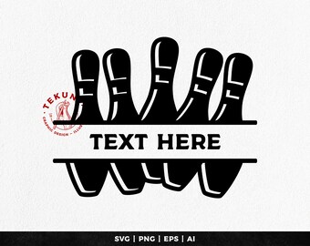 Bowling Split Monogram Instant Digital Download Svg, Png, Dxf, and Eps ...