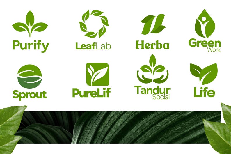 Leaf Logo SVG Bundle: Nature & Eco Design Vectors (digital Download) - Etsy