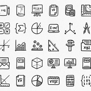 Math Doodle Icons, Hand-drawn Illustration - Instant Download - Etsy