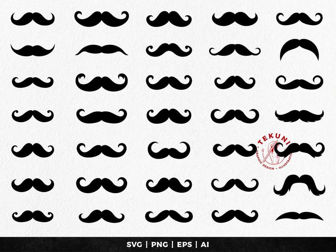 Mustache Svg Bundle, Mustache Clipart - Instant Download - Etsy