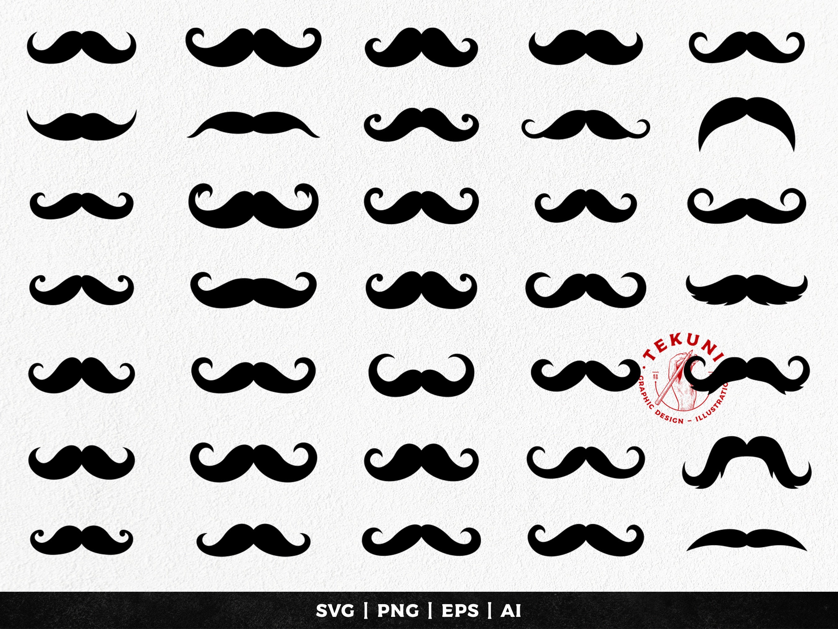 Mustache Svg Bundle, Mustache Clipart Instant Download - Etsy