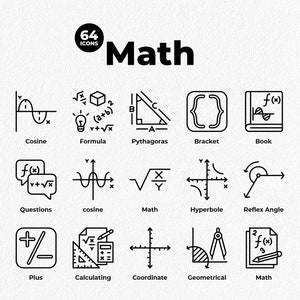 Math Icon Pack - Instant Download - Etsy