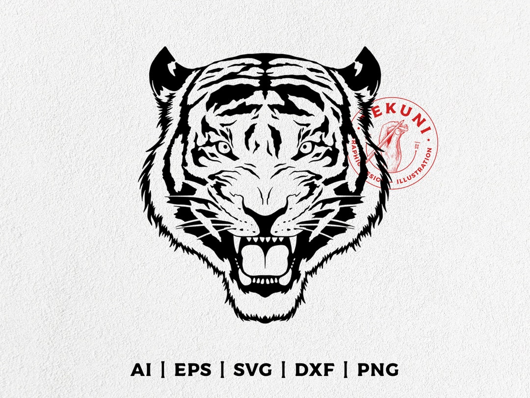 Tiger Svg Design, Tiger Head Clipart Vector - Etsy