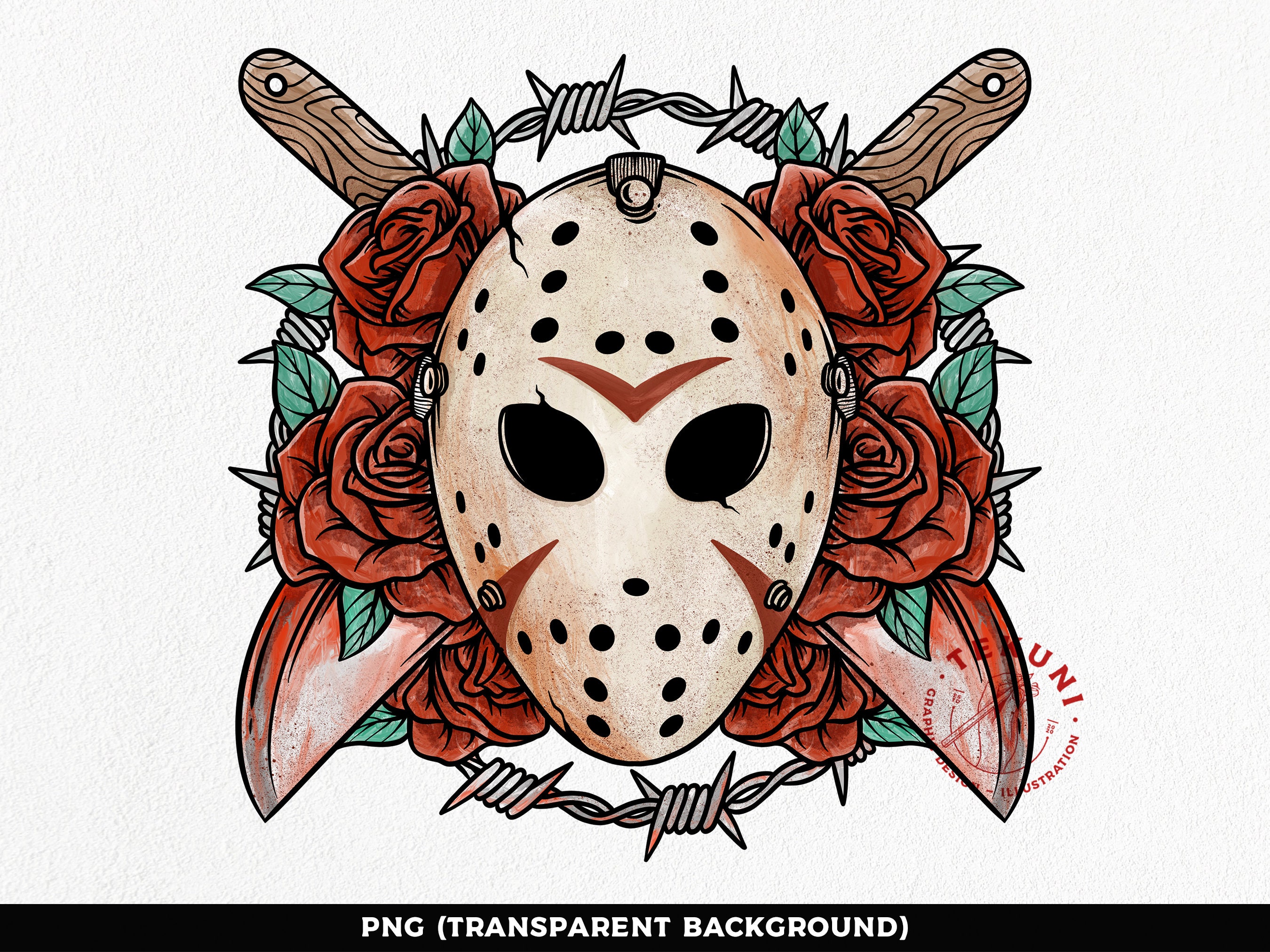 Jason Vorhees Mask, Halloween PNG, Horror Ghost Mask, Sublimation ...