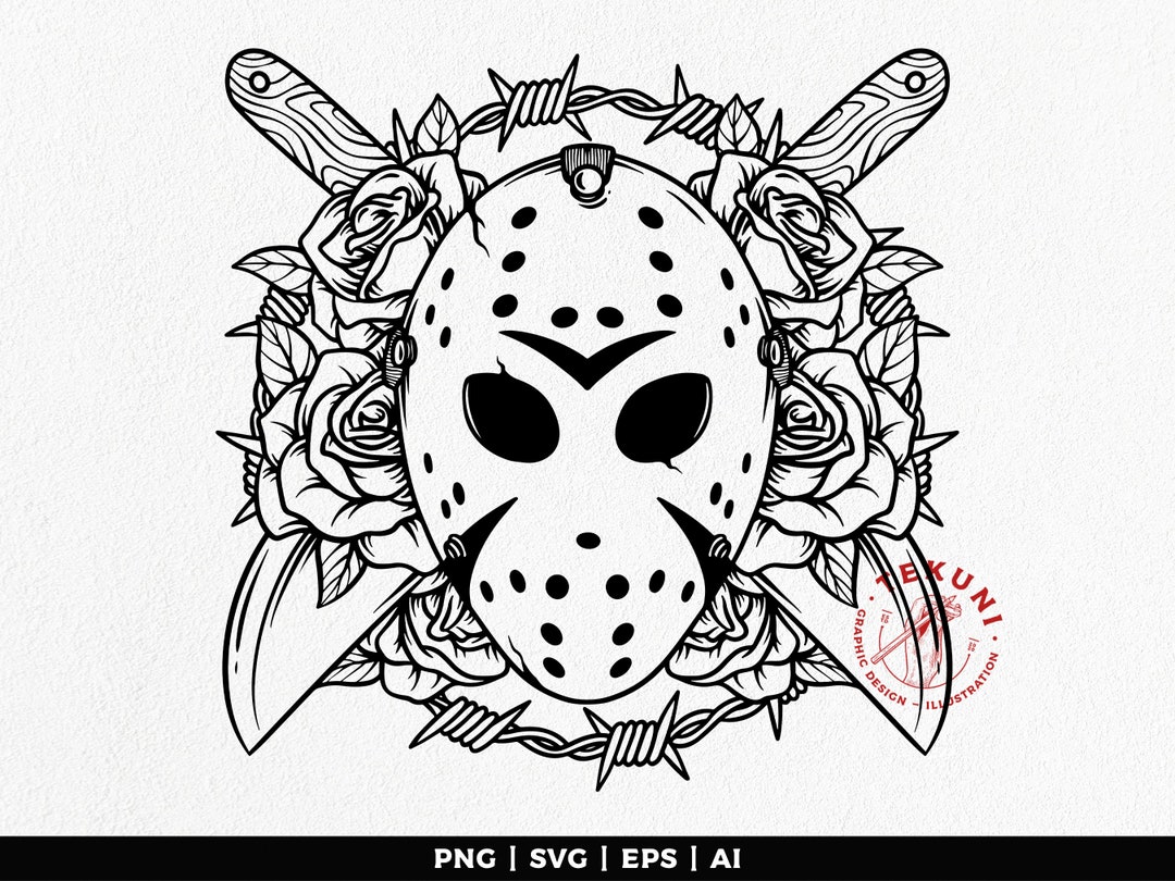 Jason Vorhees Mask, Halloween SVG, Horror Ghost Mask, Instant Download ...