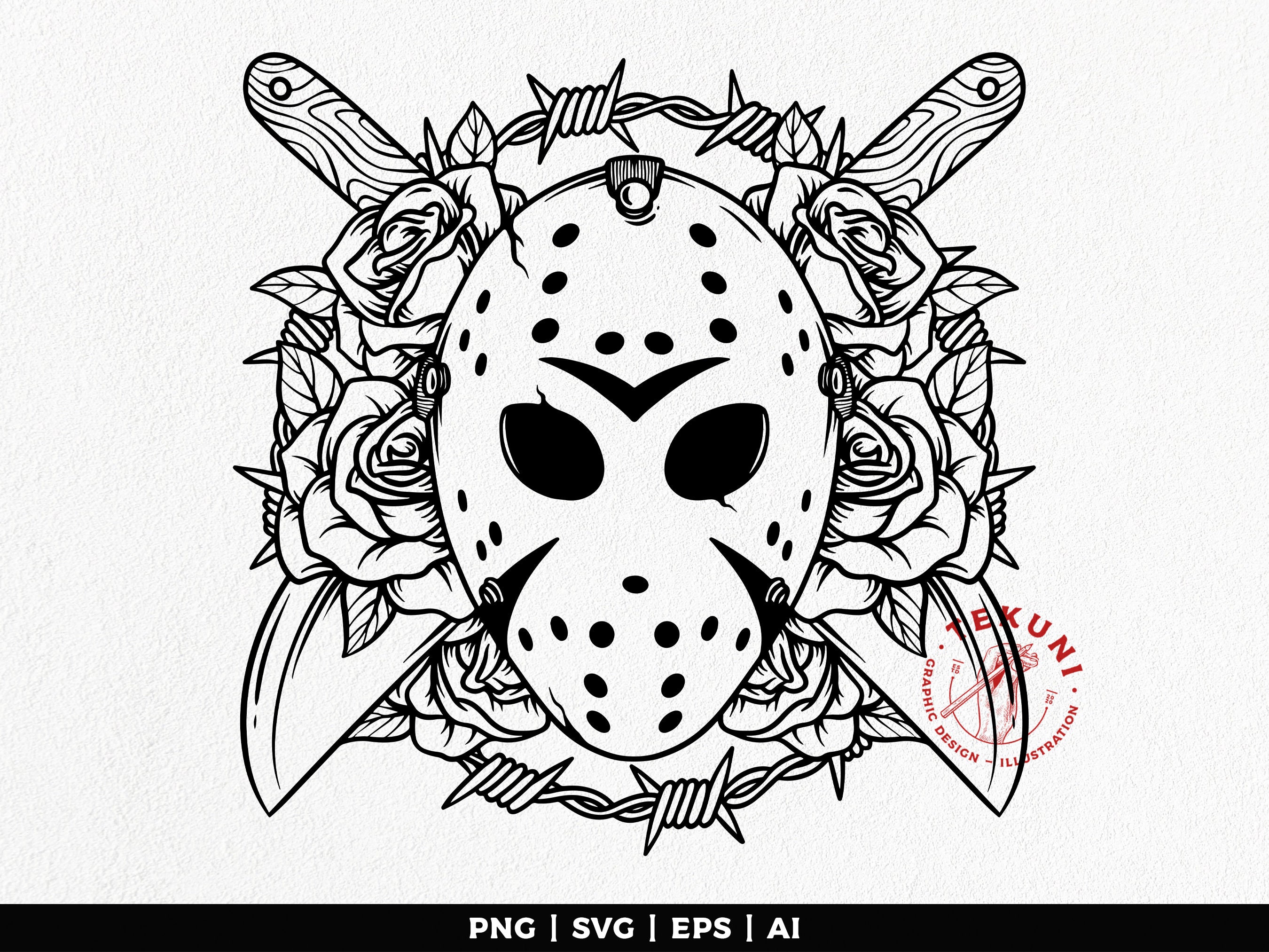 Jason Vorhees Mask, Halloween SVG, Horror Ghost Mask, Instant Download ...