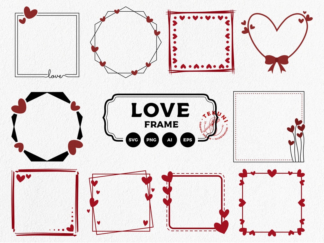 Set of Love Frame Instant Download - Etsy